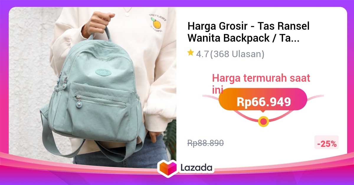 Harga Grosir - Tas Ransel Wanita Backpack / Tas Ransel Wanita Import ...
