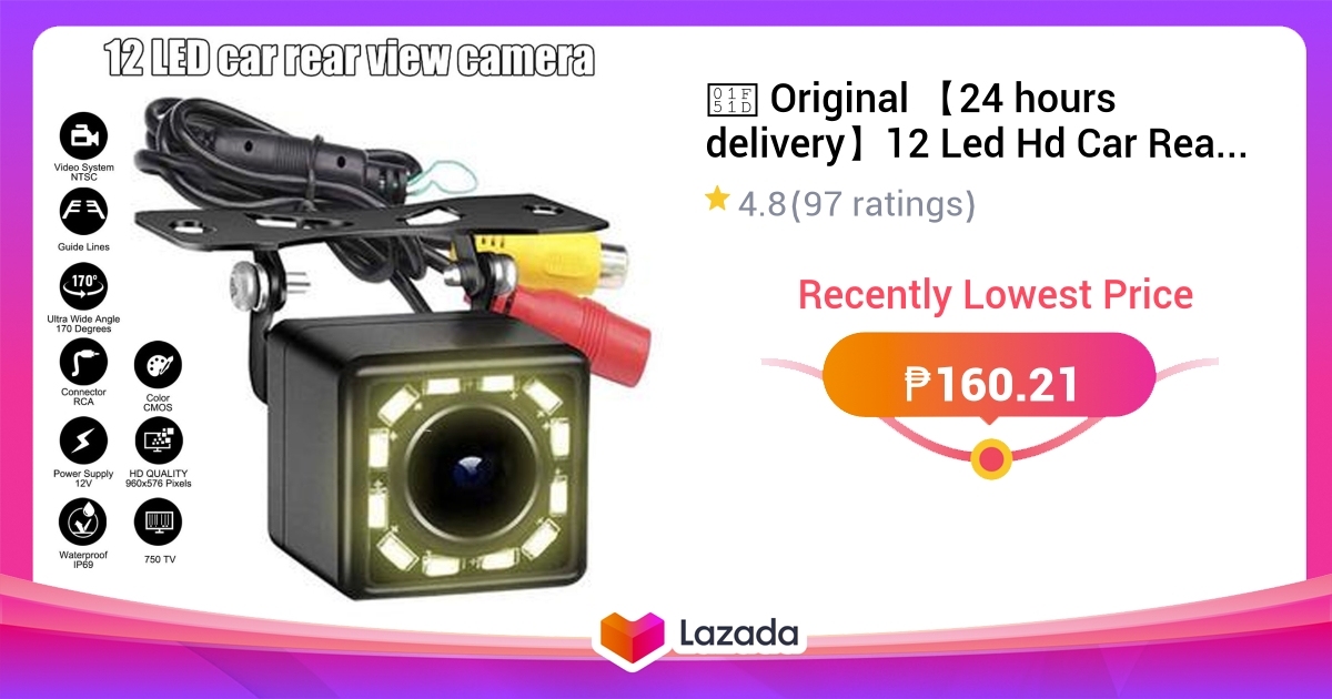 🔝 Original 【24 hours delivery】12 Led Hd Car Rear View Camera Auto ...