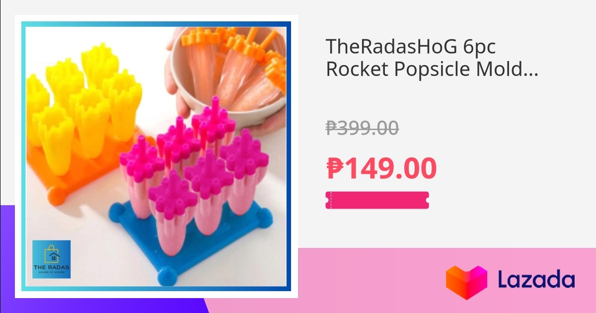 TheRadasHoG 6pc Rocket Popsicle Molds Flexible Popsicle Maker with ...