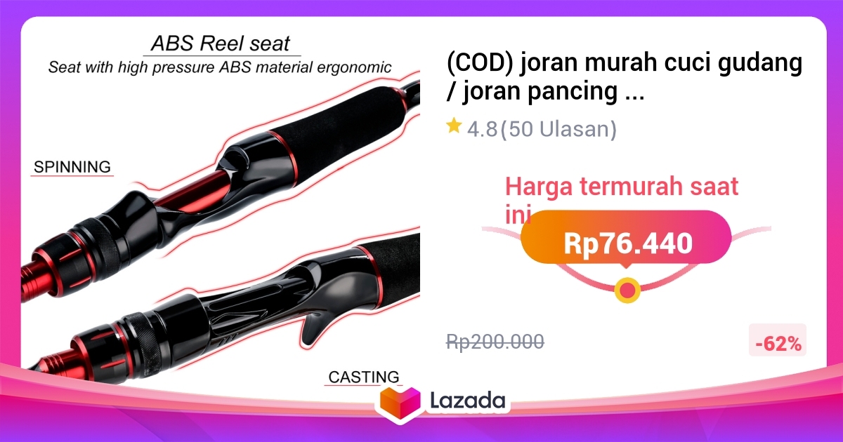 (COD) joran murah cuci gudang / joran pancing / joran casting / joran ...