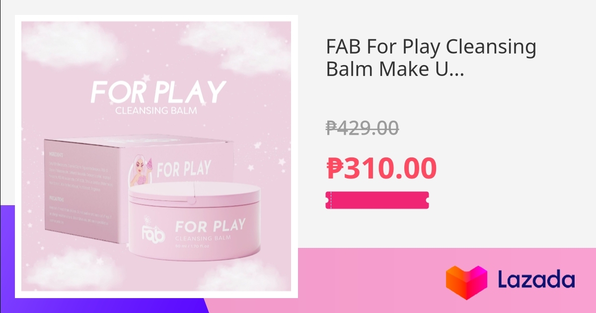 FAB For Play Cleansing Balm Make Up Remover 50ml by Toni Fowler