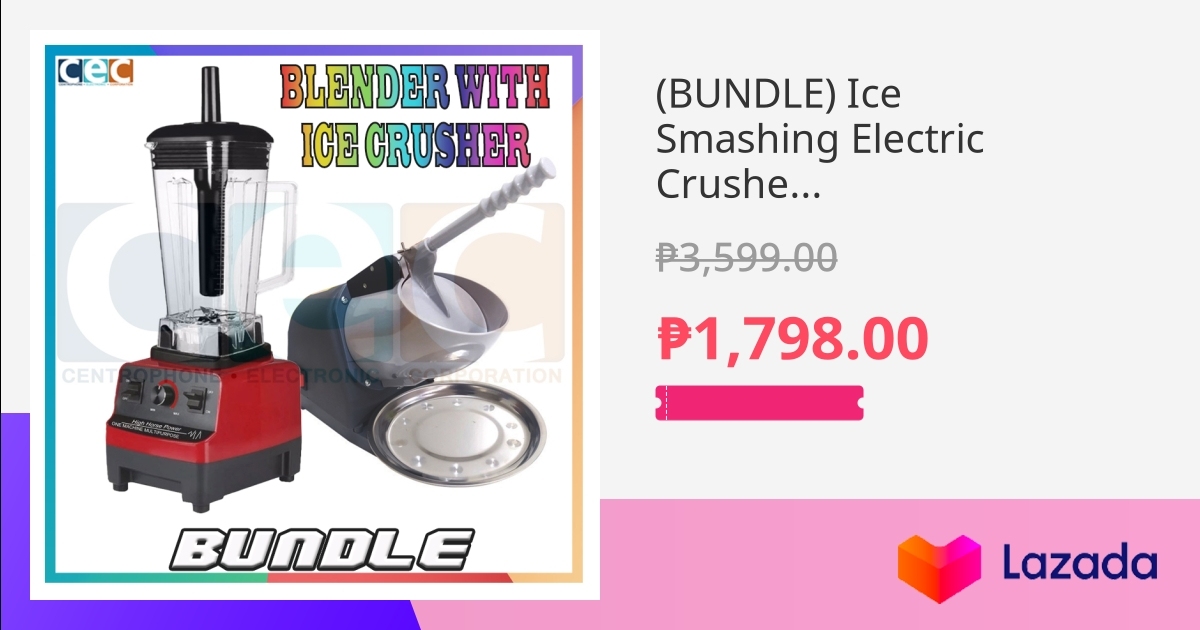 (BUNDLE) Ice Smashing Electric Crusher Machine 500w WITH Blender Red ...