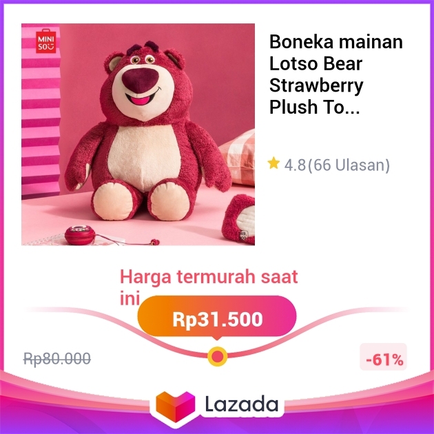 Boneka mainan Lotso Bear Strawberry Plush Toy Boneka Lucu