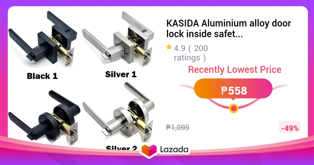 KASIDA Aluminium alloy door lock inside safety lock for door knob for ...