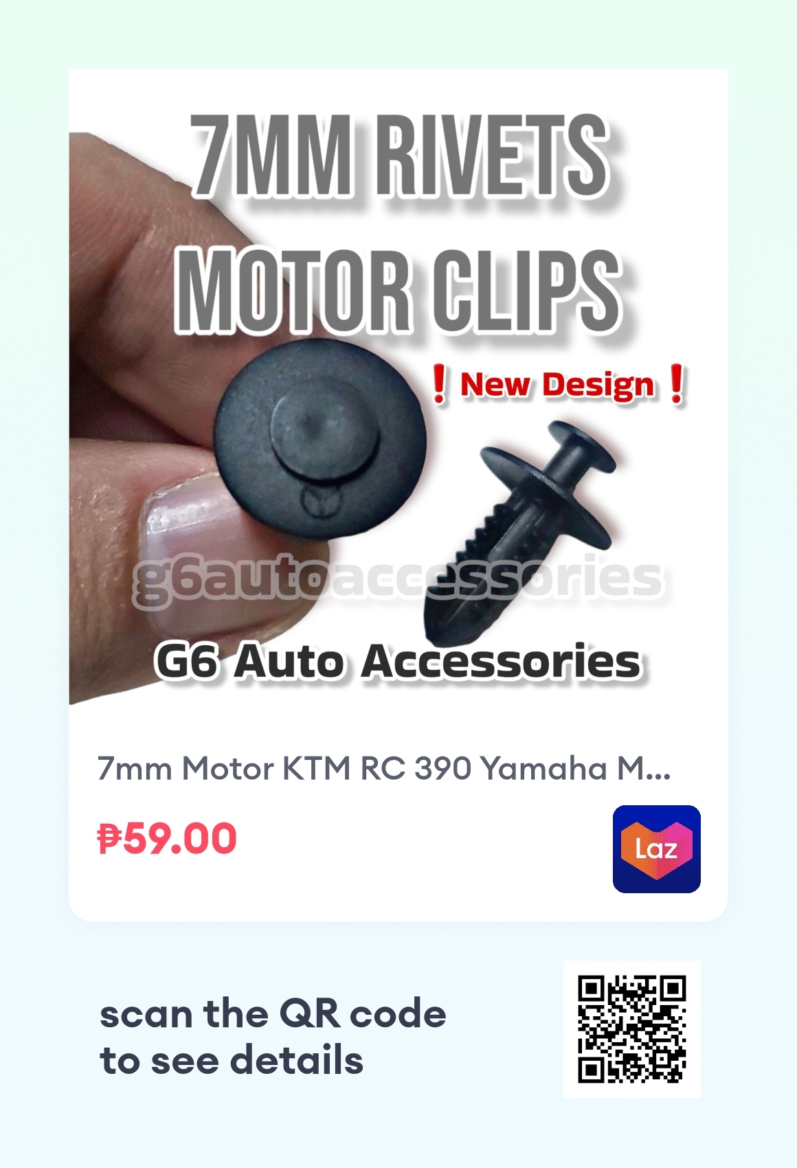 7mm Motor KTM RC 390 Yamaha MT Honda BEAT FI Plastic Rivets Fender ...