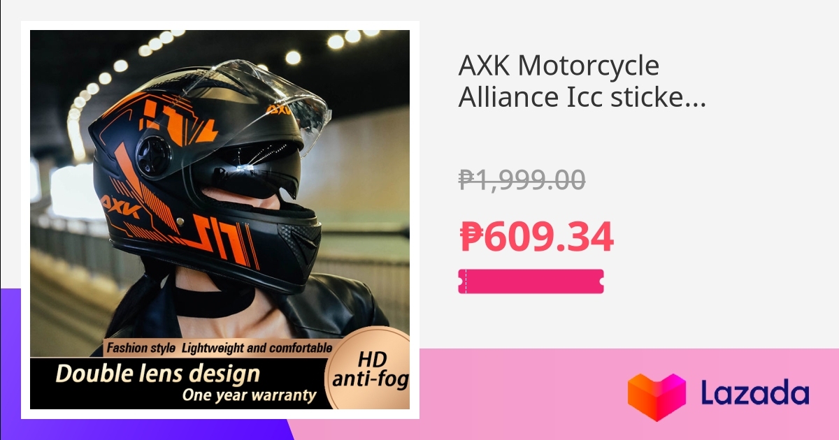 AXK Motorcycle Alliance Icc sticker Helmet Motorcycle Full Face，road ...