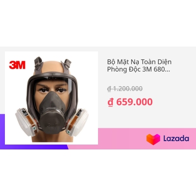 Bộ Mặt Nạ Toàn Diện Phòng Độc 3M 6800 Phòng Độc Chống Hóa Chất, Khói Bụi Cháy nổ, Phun sơn Phun ...