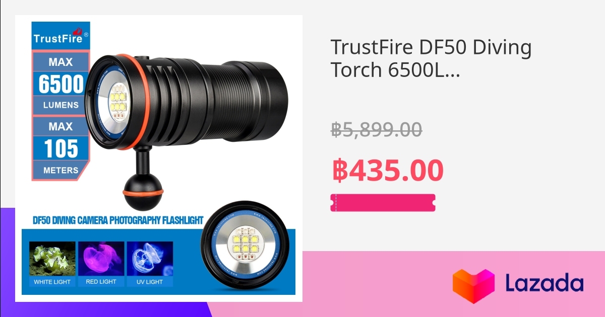 TrustFire DF50ดำน้ำไฟฉาย6500LM ดำน้ำชุดไฟฉายสูงสุดความลึกได้ถึง70เมตร ...