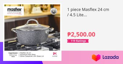 1 piece Masflex 24 cm / 4.5 Liter Capacity Aluminum Non-stick Stone ...