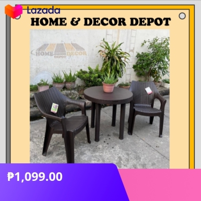 BEST COFFEE RELAX JOLLY RATTAN ROUND TABLE 32INCHES WITH 2PCS ARM ...