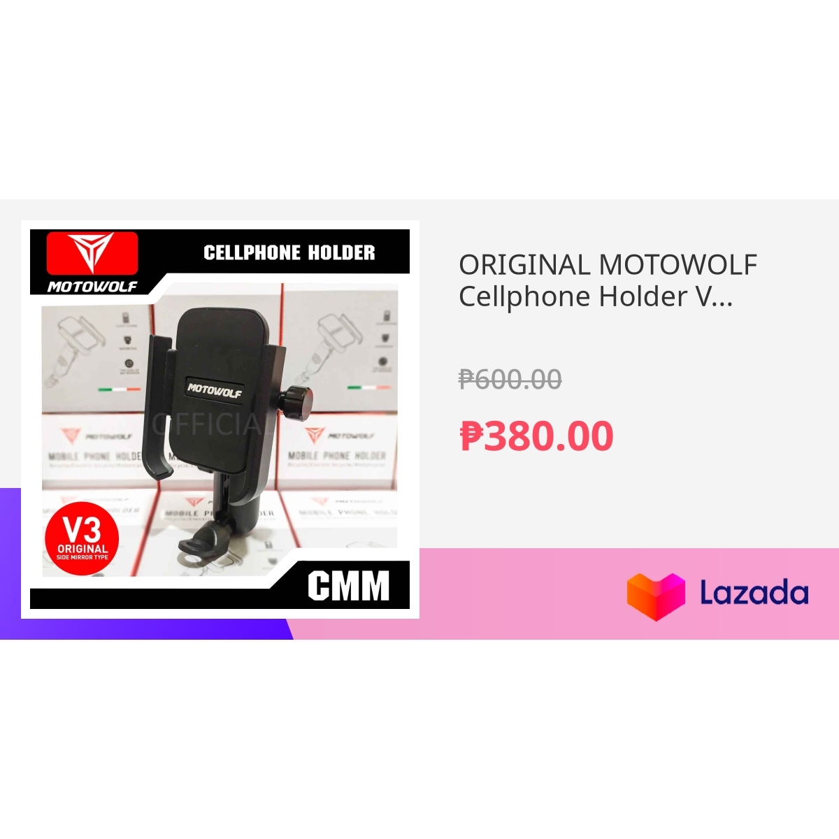 ORIGINAL MOTOWOLF Cellphone Holder V3 Side Mirror Type | MOTOWOLF CP ...