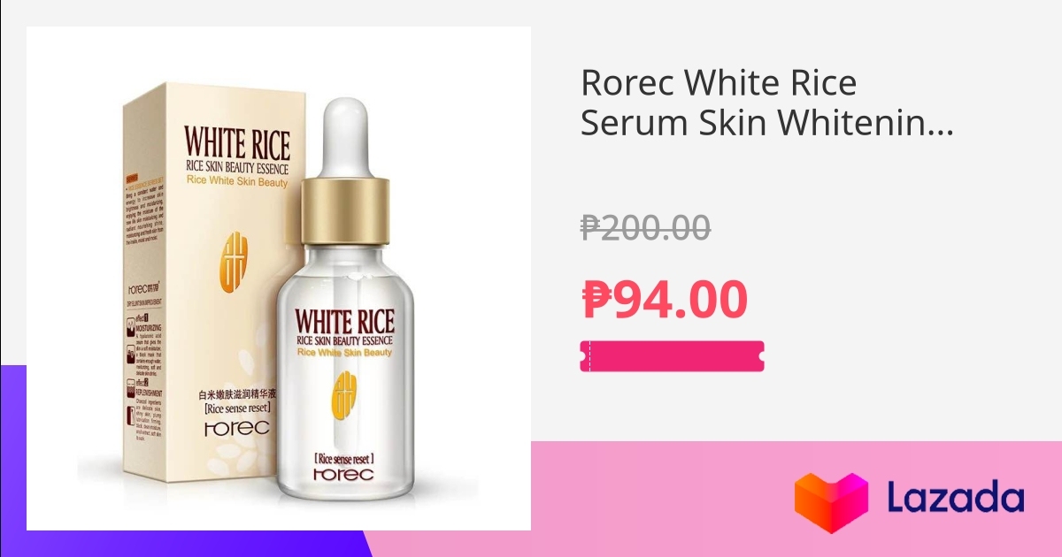 Rorec White Rice Serum Skin Whitening Brightening Serum Pore Minimizer ...