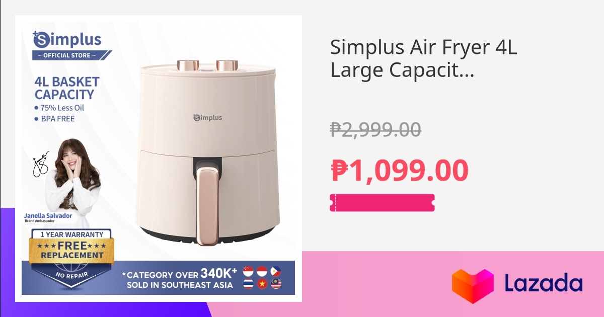 Simplus Air Fryer 4L Large Capacity Multifunction Fryer Non-stick Oil ...