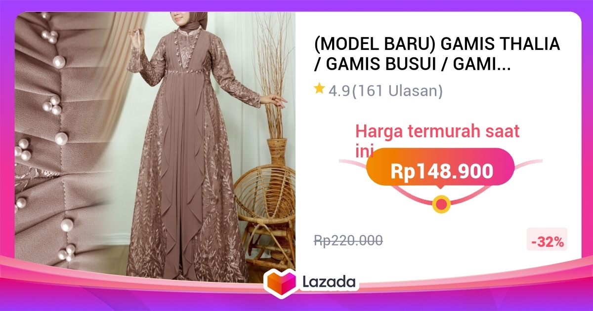 (MODEL BARU) GAMIS THALIA / GAMIS BUSUI / GAMIS KONDANGAN / GAMIS ...