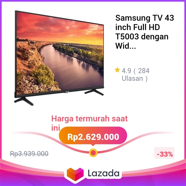 Samsung TV 43 inch Full HD T5003 dengan Wide Color Enhancer ...