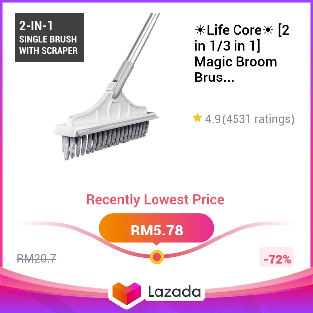 ☀️Life Core☀️ [2 in 1/3 in 1] Magic Broom Brush Long Stick Toilet Brush ...
