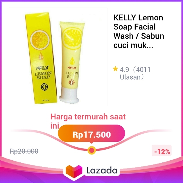 KELLY Lemon Soap Facial Wash / Sabun cuci muka rasa Lemon