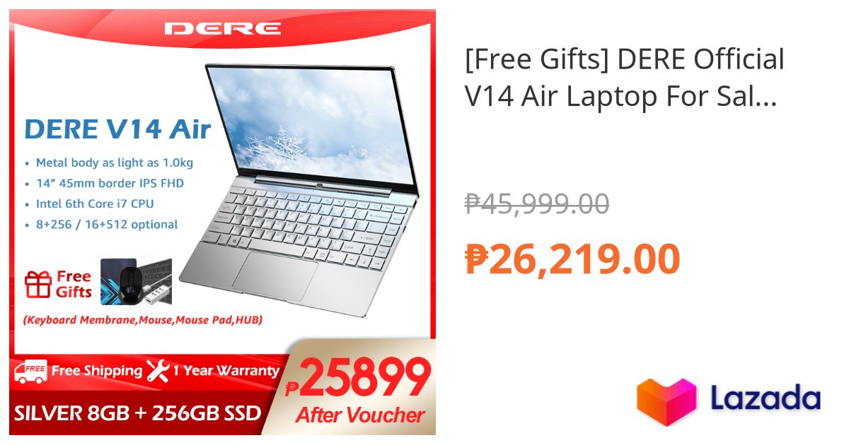 [Free Gifts] DERE Official V14 Air Laptop For Sale Brand New 14 inch ...