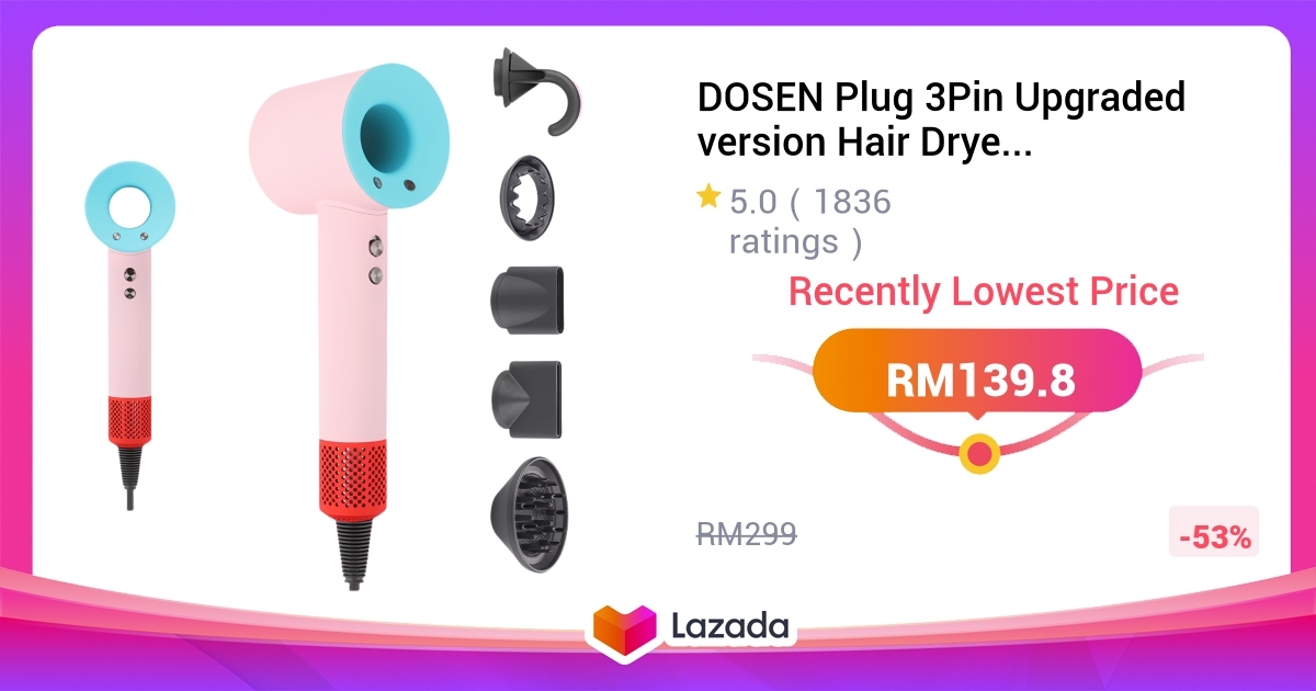 DOSEN Plug 3Pin Upgraded version Hair Dryer Professional Salon Hair ...