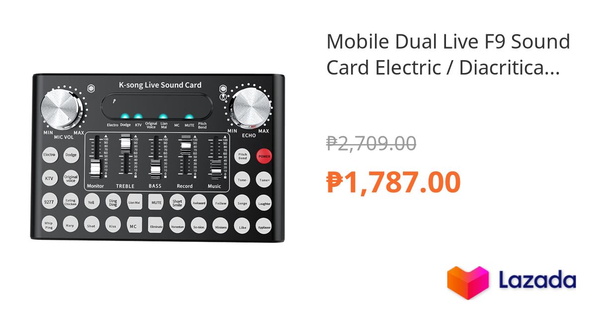 Mobile Dual Live F9 Sound Card Electric / Diacritical 18 Sound Effects ...