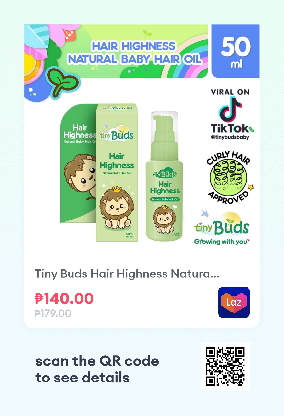 Tiny Buds Hair Highness Natural Baby Hair Oil 50ml