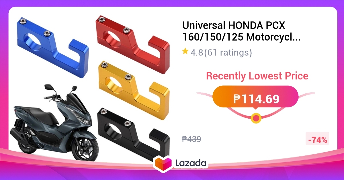 Universal HONDA PCX 160/150/125 Motorcycle Handlebar Bag Hook Holder ...