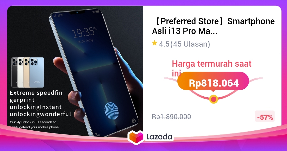 【Preferred Store】Smartphone Asli i13 Pro Max Android 12GB RAM + 512GB ...