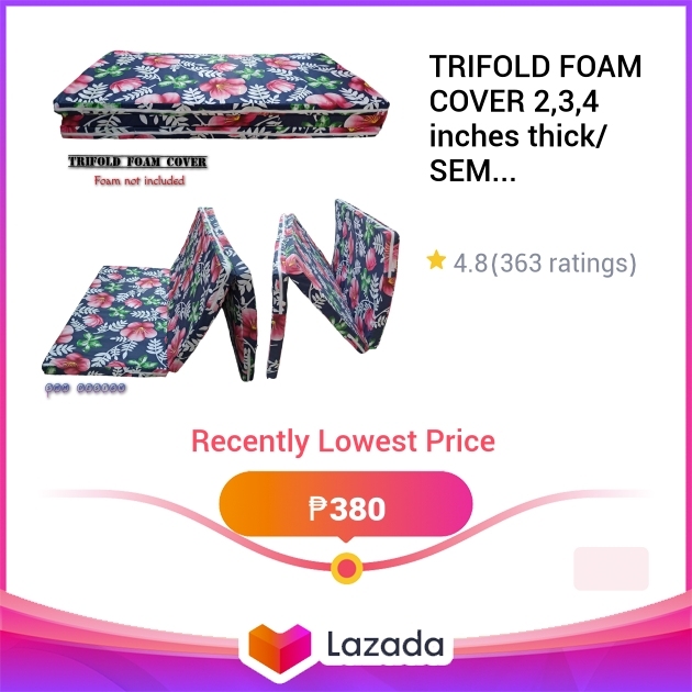 TRIFOLD FOAM COVER 2,3,4 inches thick/ SEMI COTTON /L-SHAPED ( FOAM NOT ...