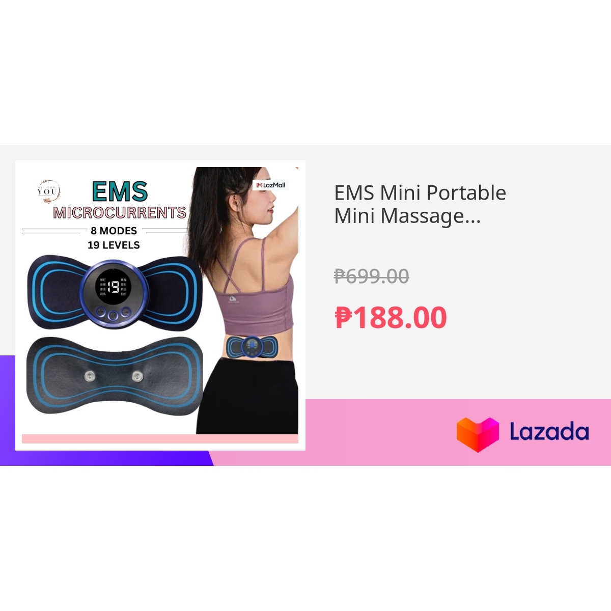 EMS Mini Portable Mini Massager Comfortable Relax Muscle Microcurrent ...