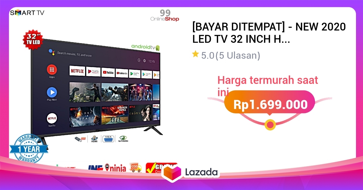 [BAYAR DITEMPAT] - NEW 2020 LED TV 32 INCH HD TELEVISI READY PORTS ...