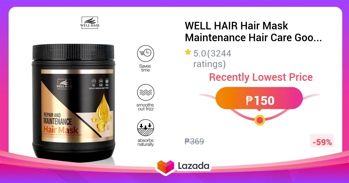 WELL HAIR Hair Mask Maintenance Hair Care Good For Dry Frizzy 1000g WH-H002