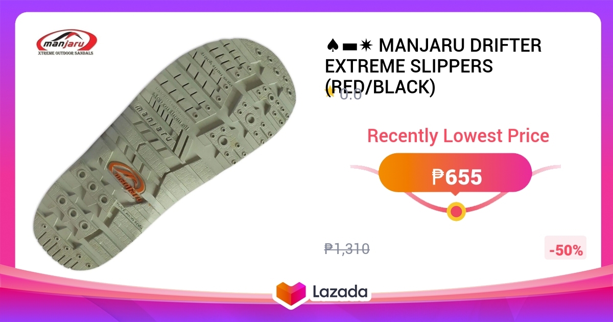 ♠ MANJARU DRIFTER EXTREME SLIPPERS (RED/BLACK)