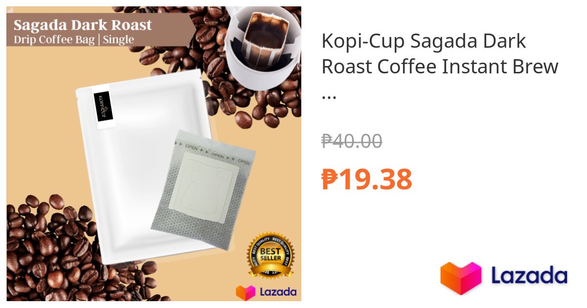 Kopi-Cup Sagada Dark Roast Coffee Instant Brew | Instant Drip Coffee ...