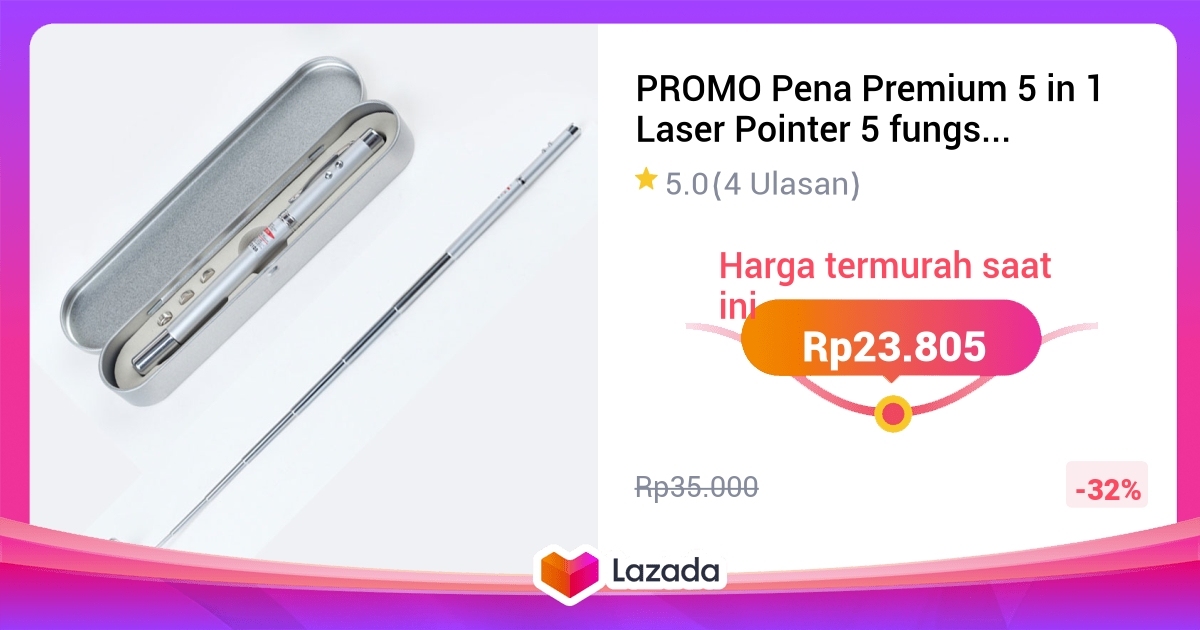 PROMO Pena Premium 5 in 1 Laser Pointer 5 fungsi dalam 1 alat