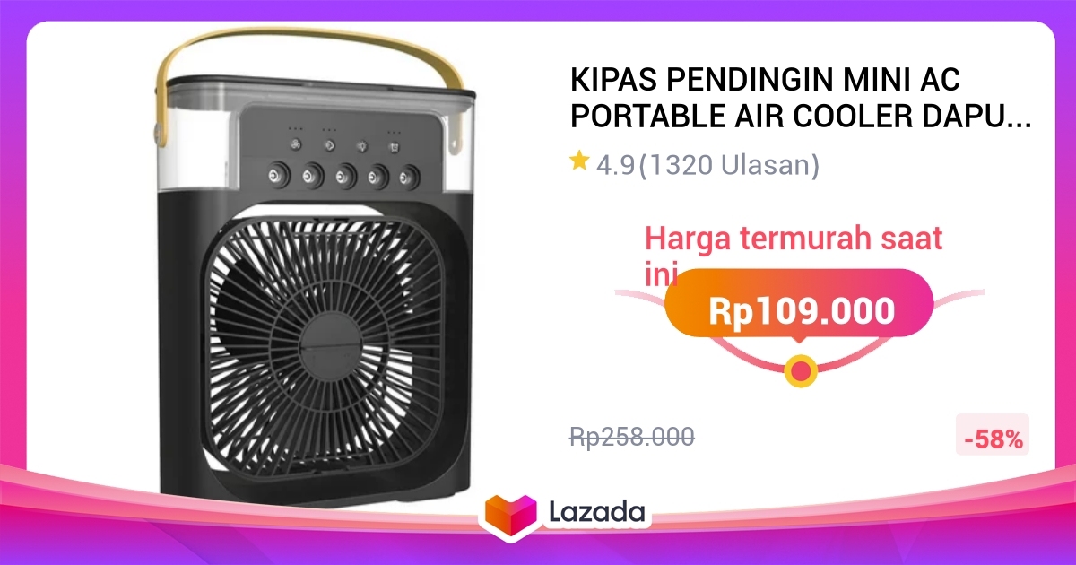 KIPAS PENDINGIN MINI AC PORTABLE AIR COOLER DAPUR / RUANG KELUARGA | AC ...