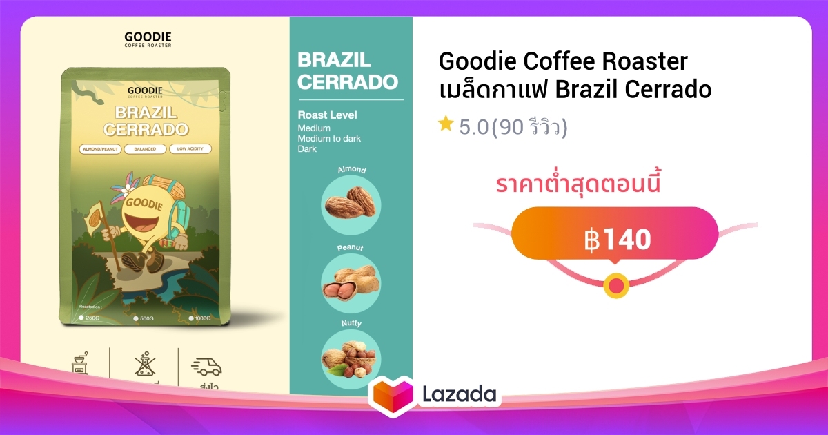 Goodie Coffee Roaster เมล็ดกาแฟ Brazil Cerrado