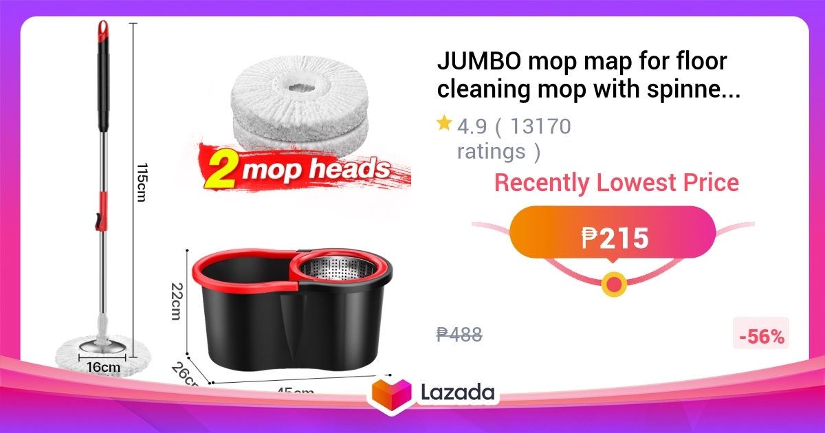 JUMBO mop map for floor cleaning mop with spinner on sale mop for floor ...