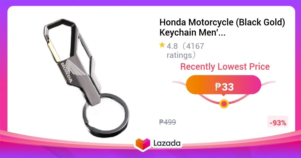 Honda Motorcycle (Black Gold) Keychain Men's Creative Alloy Metal ...
