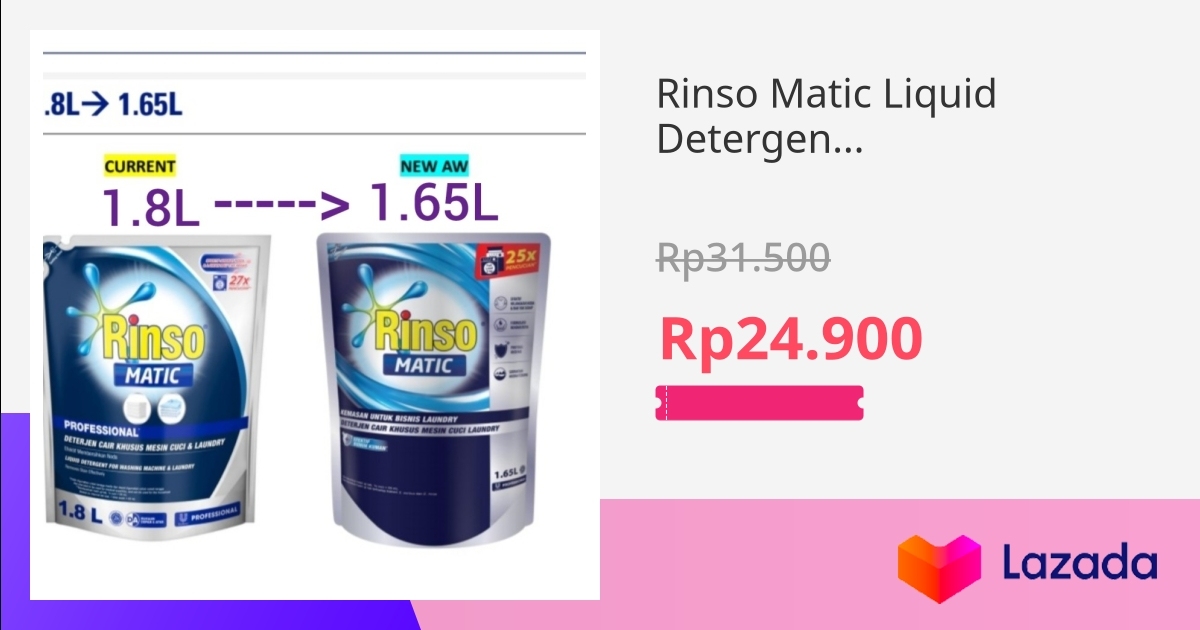 Rinso Matic Liquid Detergent Profesional 1.65 Liter