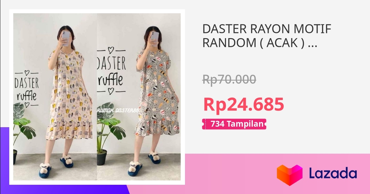 DASTER RAYON MOTIF RANDOM ( ACAK ) / DASTER RUFLLE BUSUI MOTIF RANDOM ...
