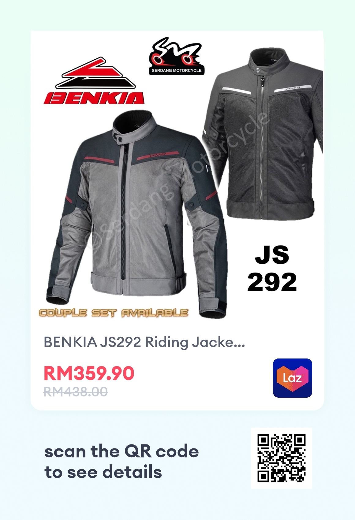 BENKIA JS292 Riding Jacket Motorcycle Jaket Motosikal Motor Bike ...
