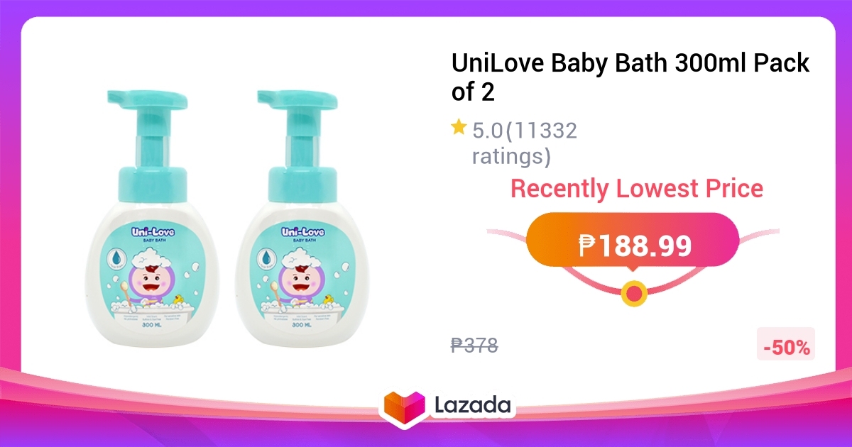 UniLove Baby Bath 300ml Pack of 2