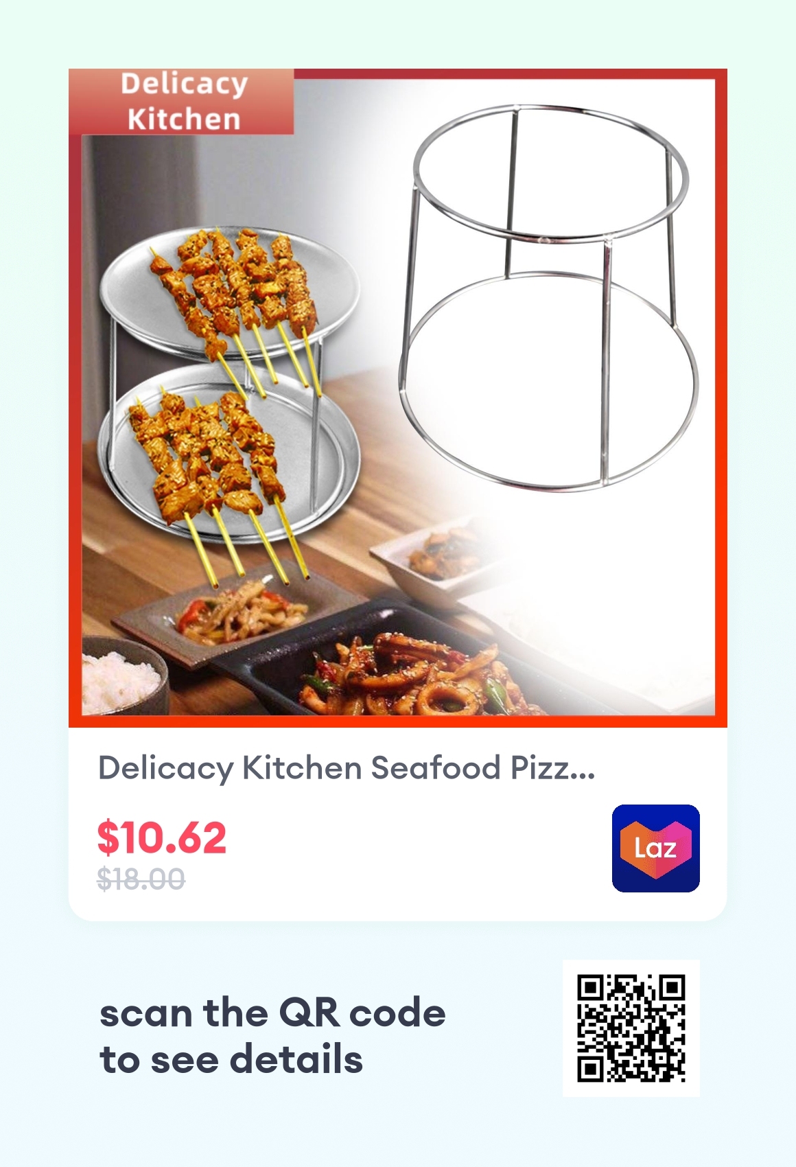 Delicacy Kitchen Seafood Pizza Platter Wire Rack Riser Storage Platter ...