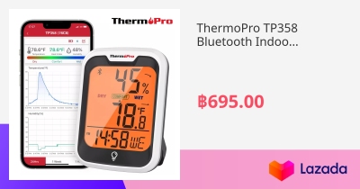 ThermoPro TP358 เครื่องวัดอุณหภูมิและความชื้นภายในบ้านแบบดิจิตอล ...