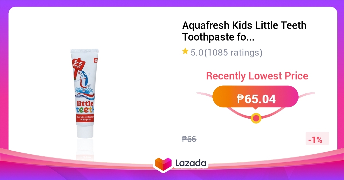 Aquafresh Kids Little Teeth Toothpaste for Children 3-5 years old 50ml
