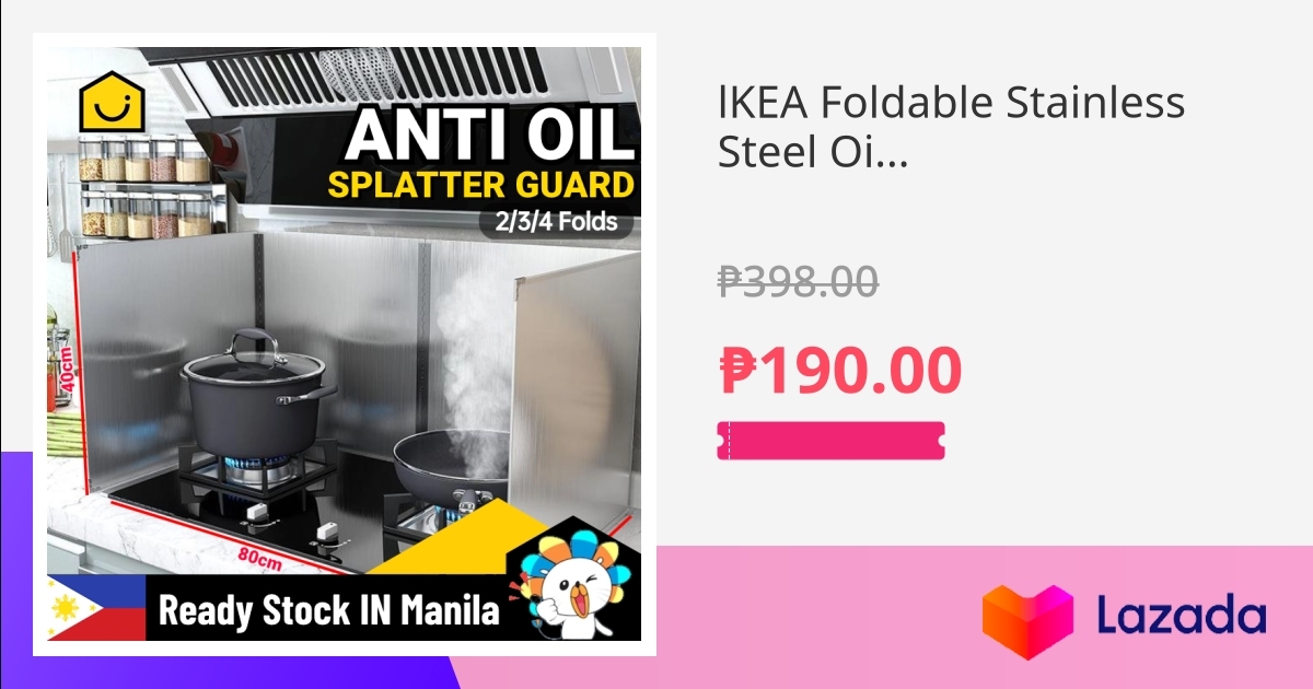 lKEA Foldable Stainless Steel Oil Splatter Screen Cover Big Oil Splash ...