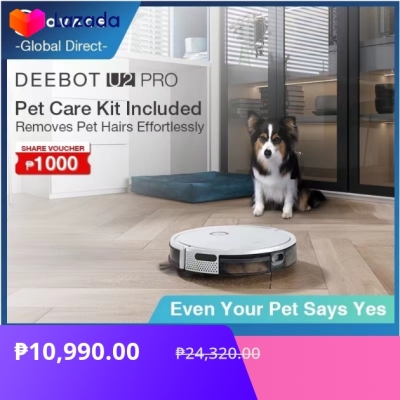 ECOVACS DEEBOT U2 Pro Robot Vacuum Cleaner Scrubber for Pet Owners ...
