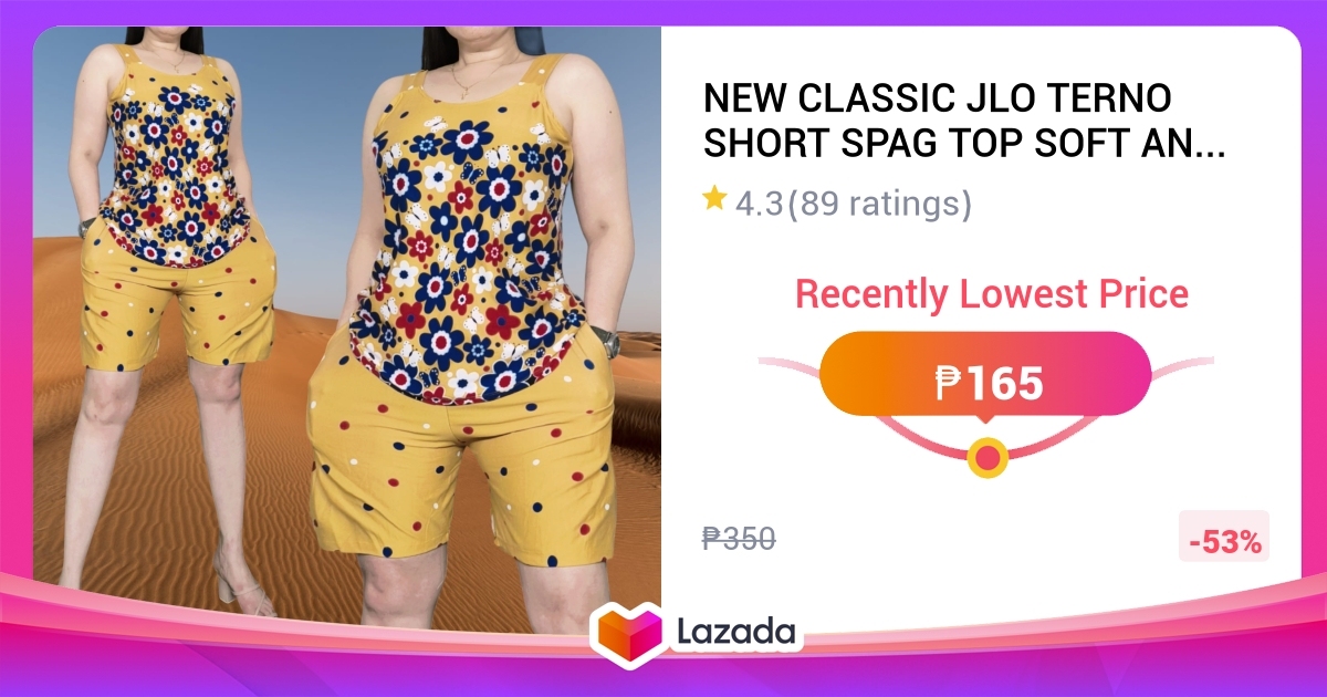 NEW CLASSIC JLO TERNO SHORT SPAG TOP SOFT AND THICK CLOTH EASY TO WEAR ...