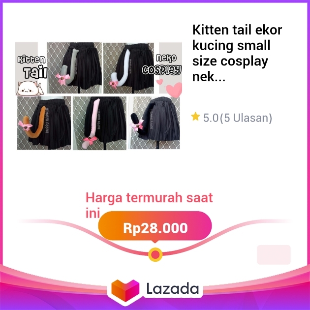 Kitten tail ekor kucing small size cosplay neko halloween party kids ...