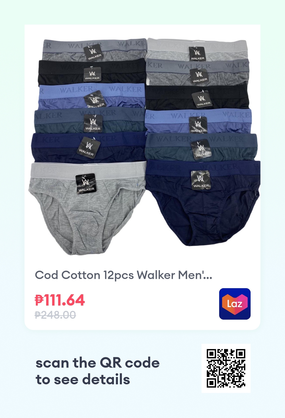 Cod Cotton 12pcs Walker Men's briefs Underwear high-quality